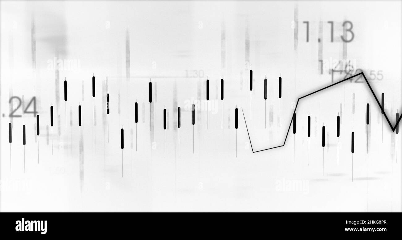 Image of white lines over numbers on white background Stock Photo - Alamy