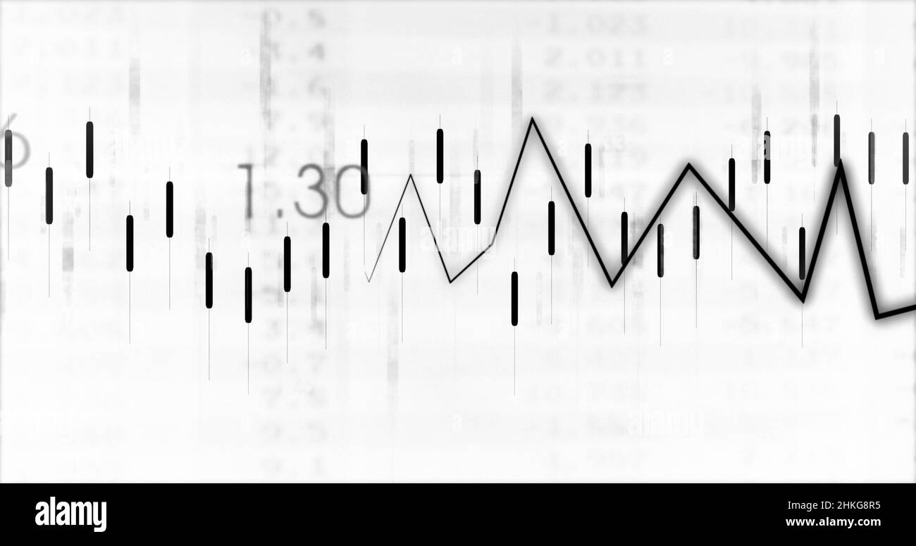 Image of white lines over numbers on white background Stock Photo - Alamy