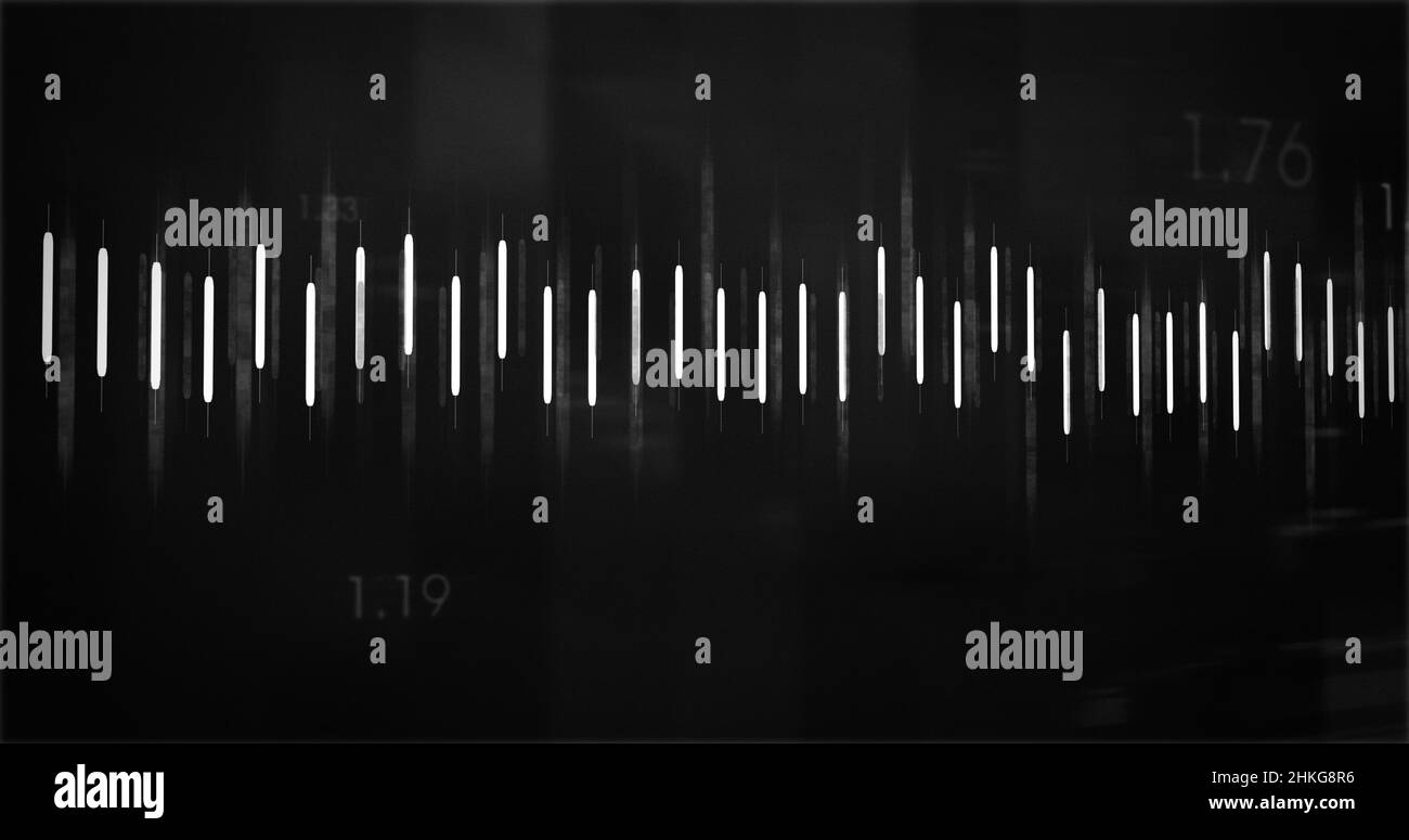 Image of white lines over numbers on black background Stock Photo - Alamy