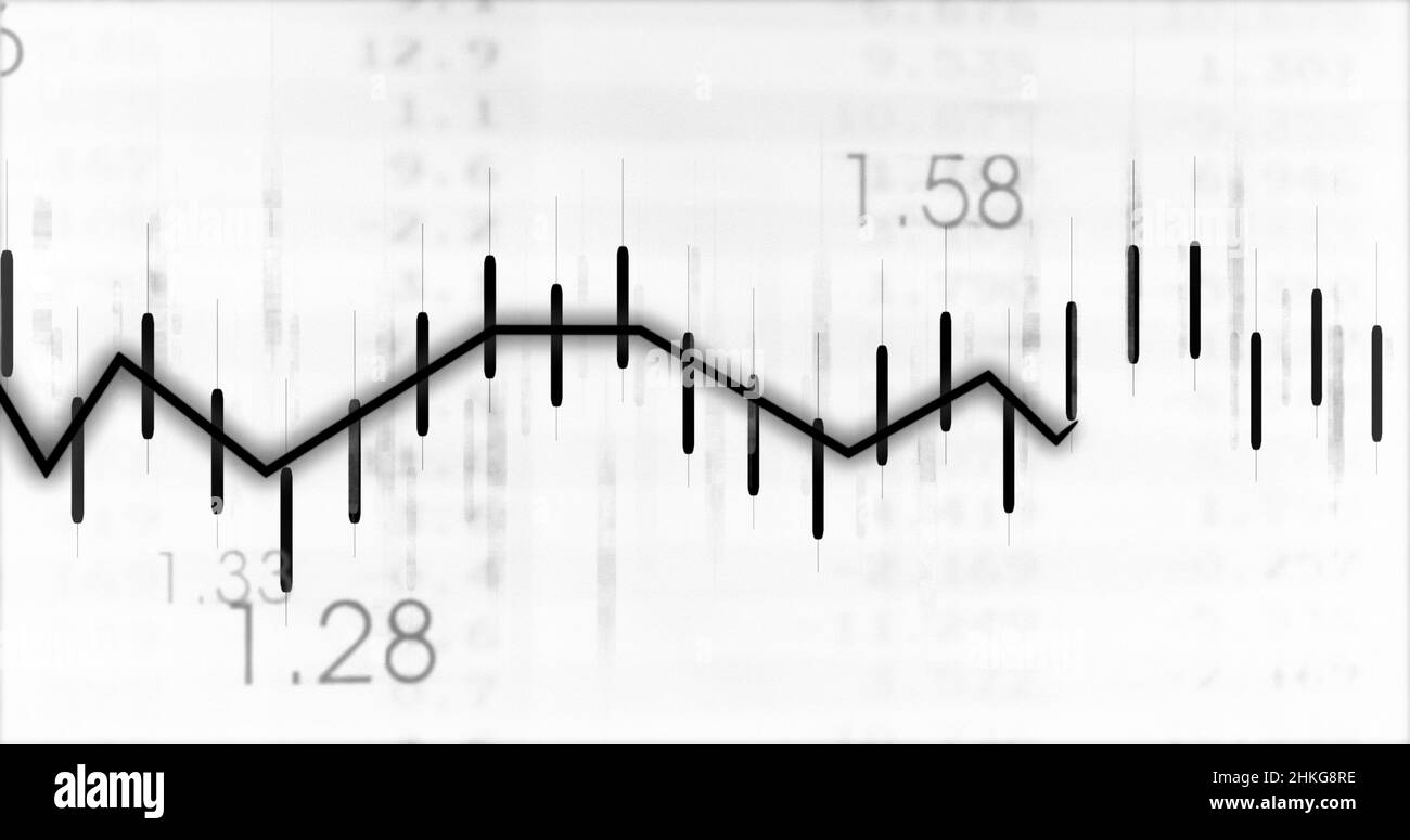Image of white lines over numbers on white background Stock Photo - Alamy