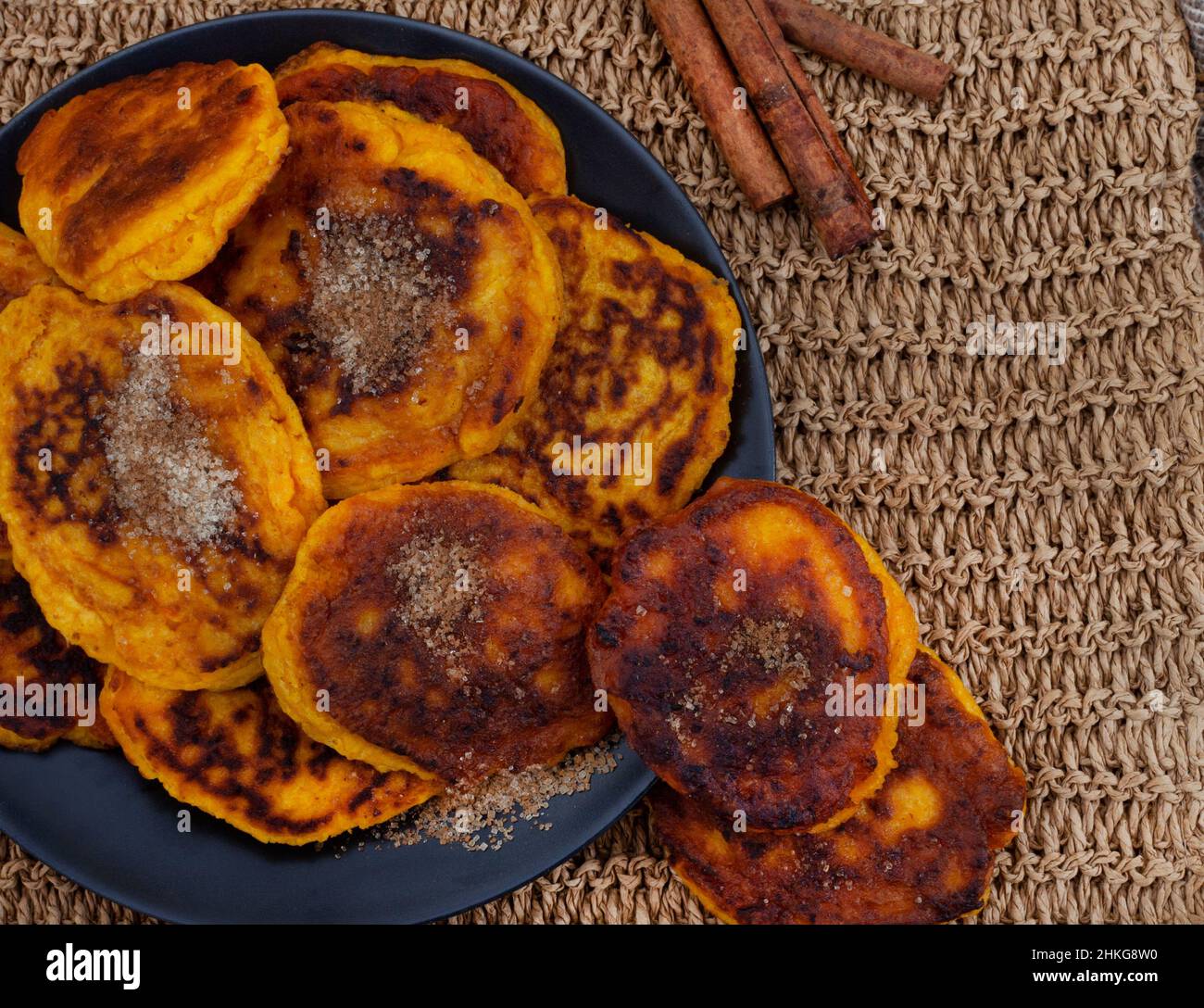 Traditional South African pumpkin fritters or pancakes known as ...