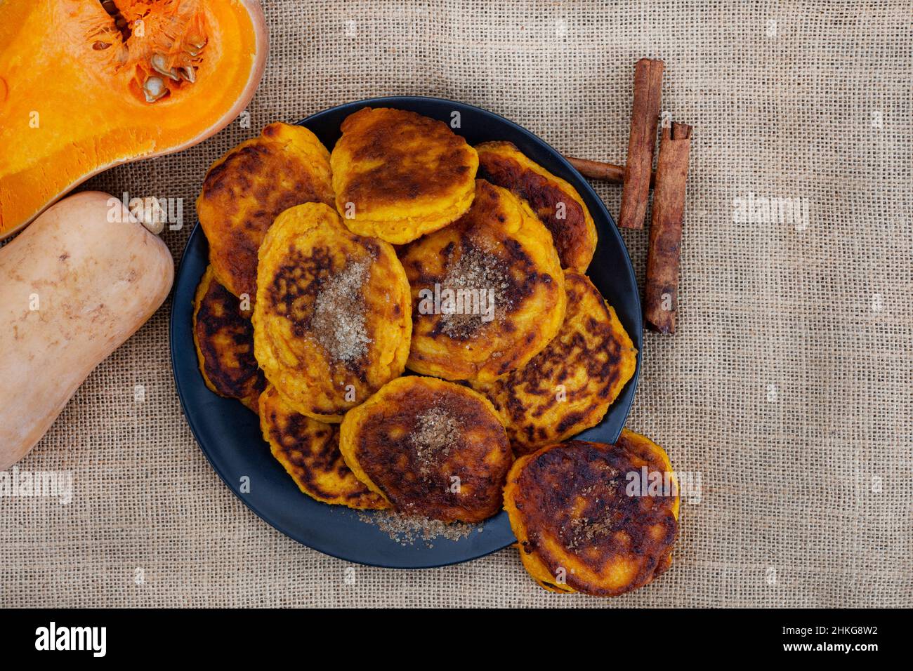 Traditional South African pumpkin fritters or pancakes known as ...