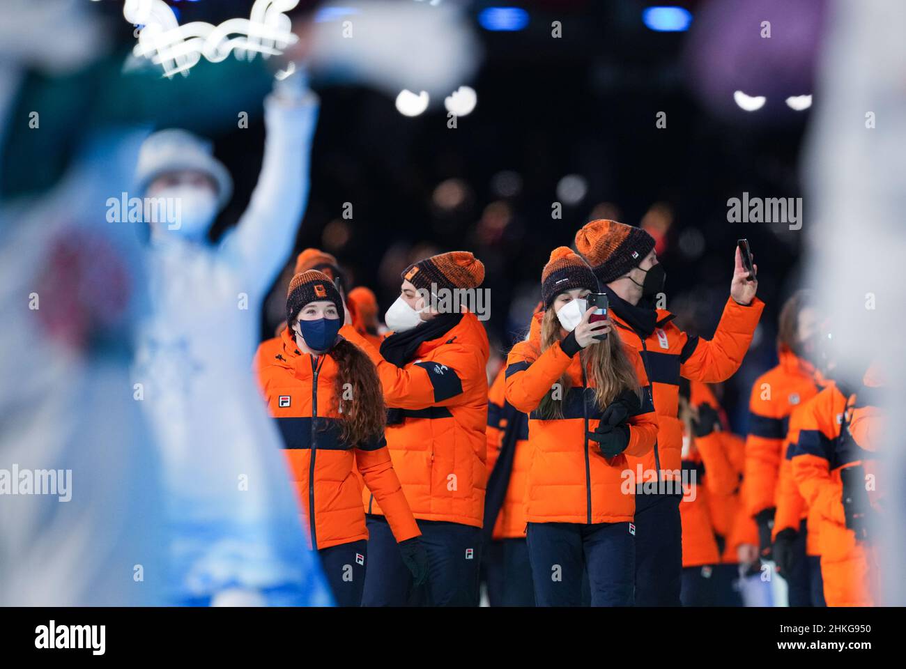Beijing, China. 4th Feb, 2022. The Olympic delegation of Netherlands ...