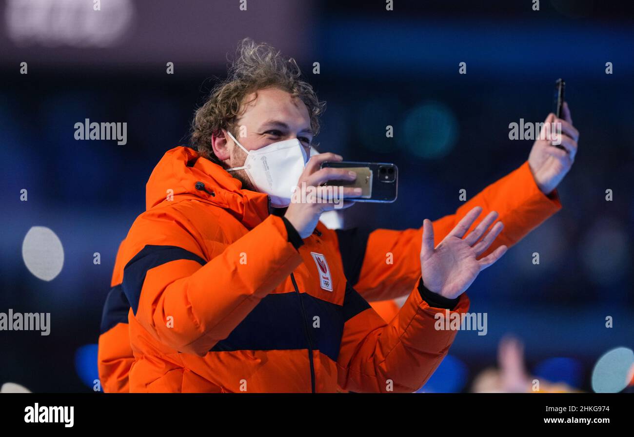 Beijing, China. 4th Feb, 2022. The Olympic delegation of Netherlands ...