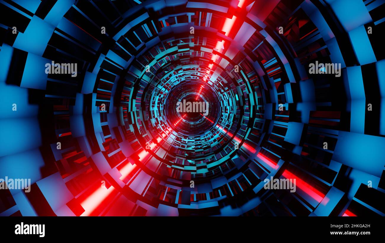 3D Render. Abstract technology big data background concept. Motion of ...