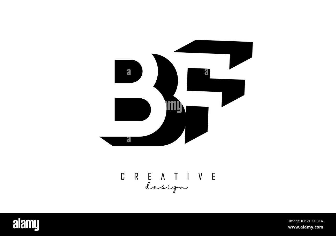 Double BF letter Logo with negative space design. Letters B and F with ...