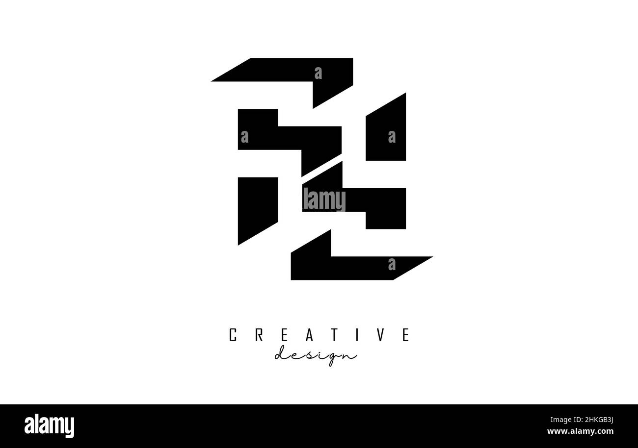 Double F letter Logo with negative space design. Letter F with ...