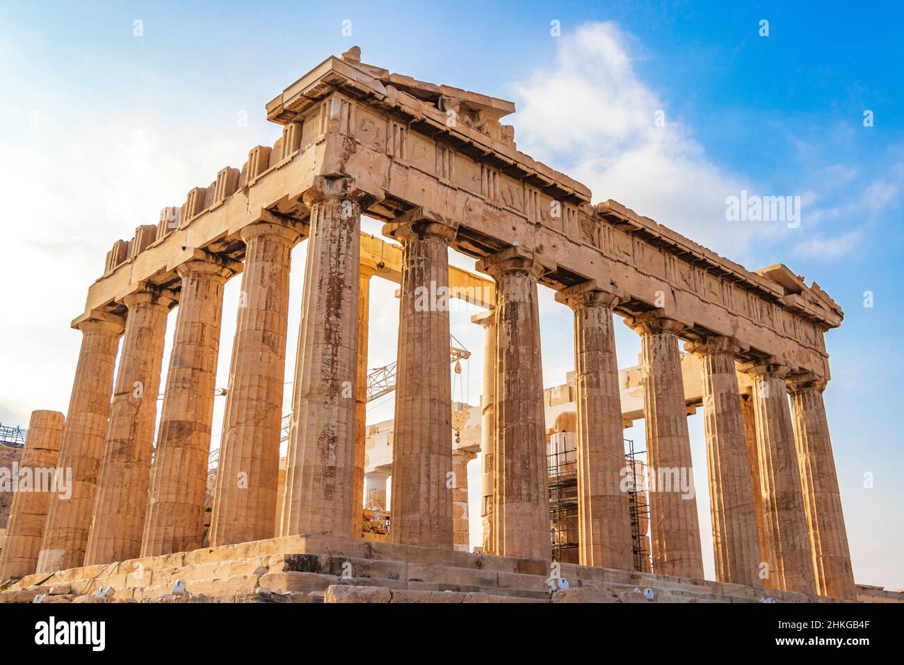 Acropolis of Athens with amazing and beautiful ruins Parthenon and blue ...