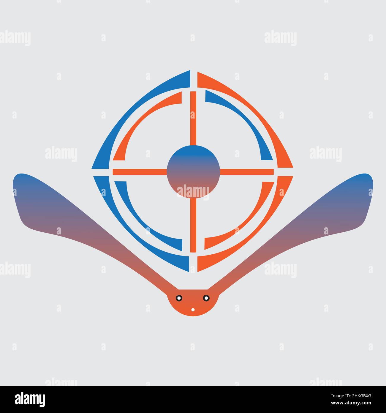 Wing shape logo with target symbol, gradient vector design concepts ...