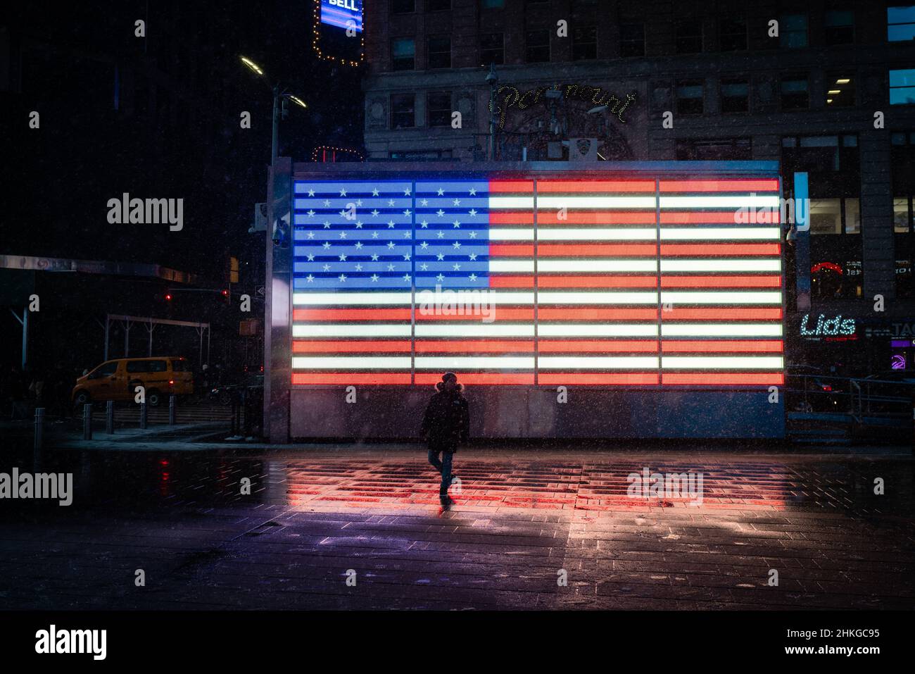 Times Square during a snow storm Stock Photo - Alamy