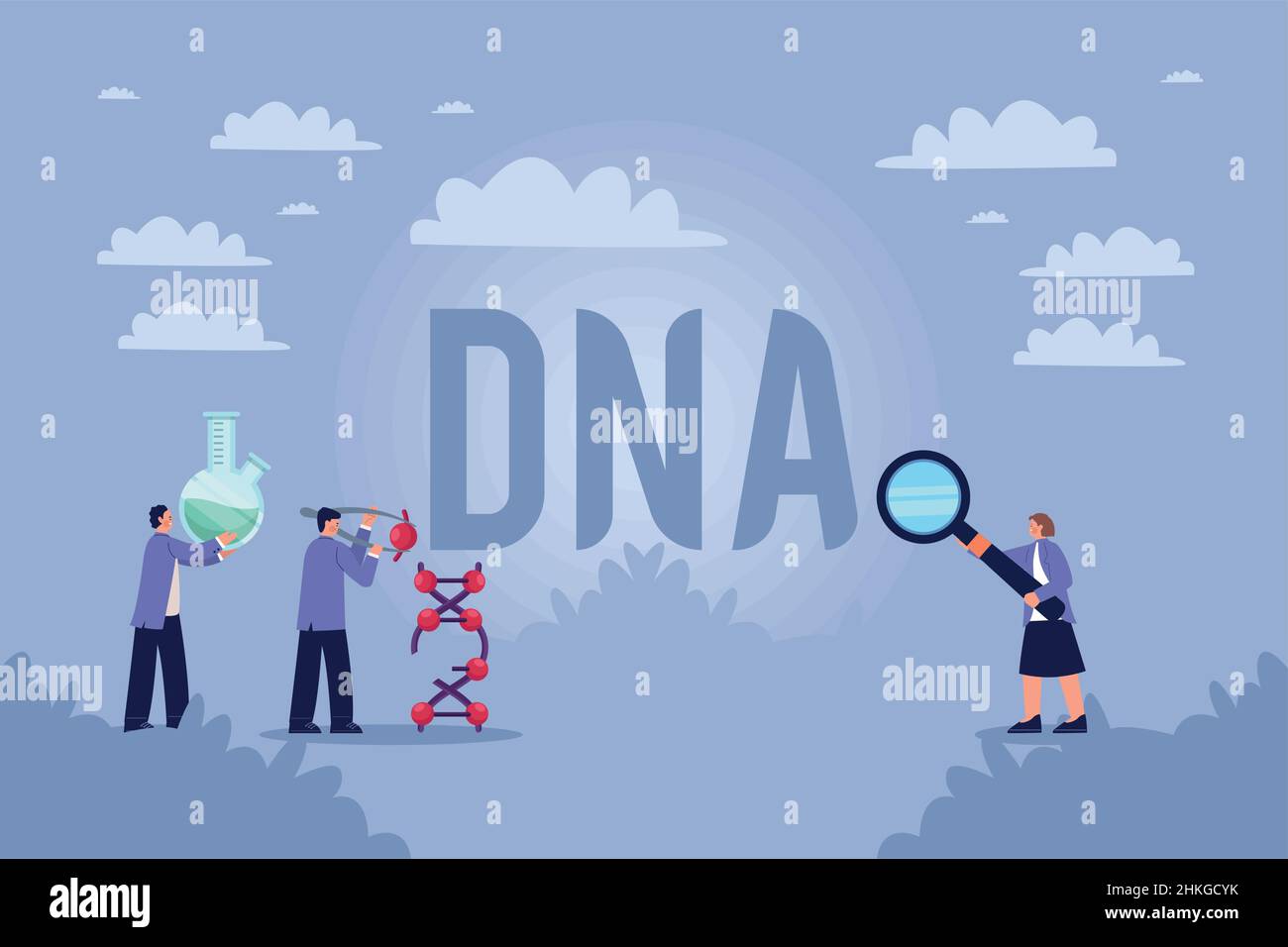 dna lettering with scientists Stock Vector Image & Art - Alamy