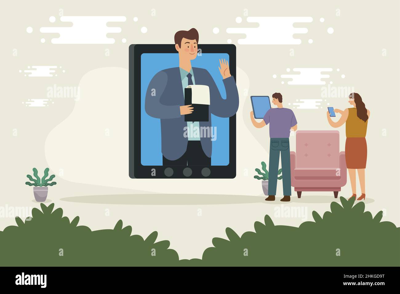 people in video calling Stock Vector Image & Art - Alamy