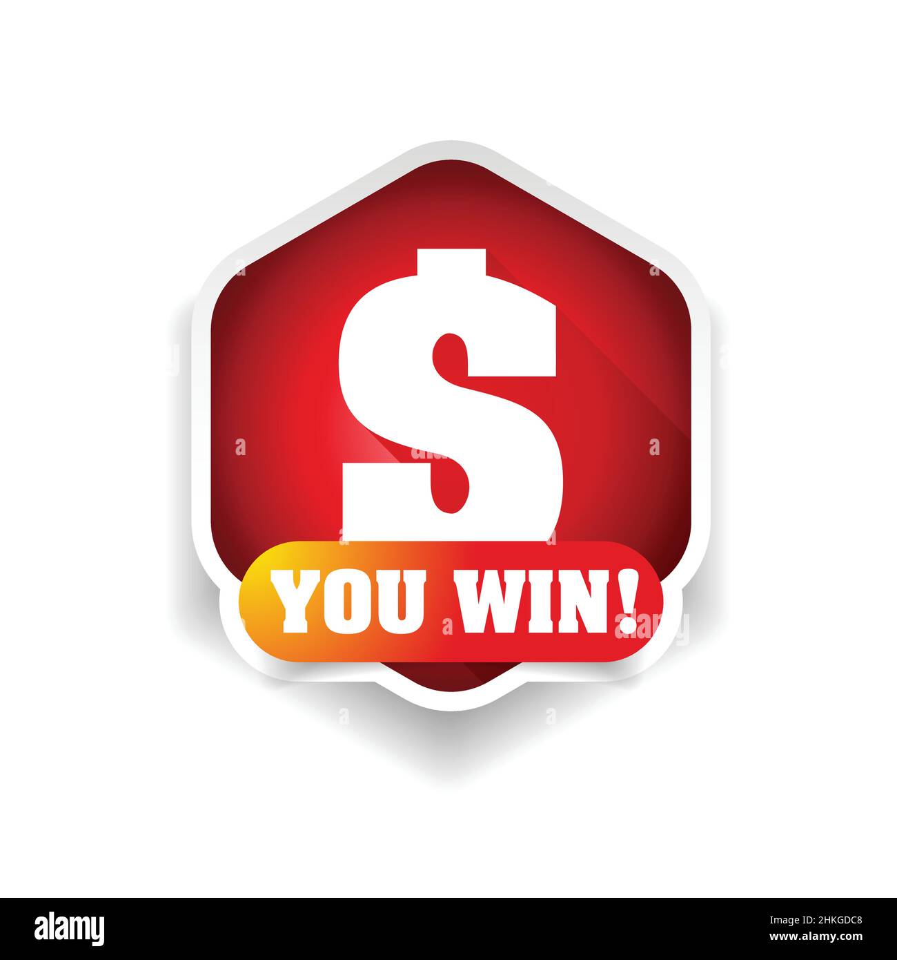 You win money sign badge vector Stock Vector Image & Art - Alamy