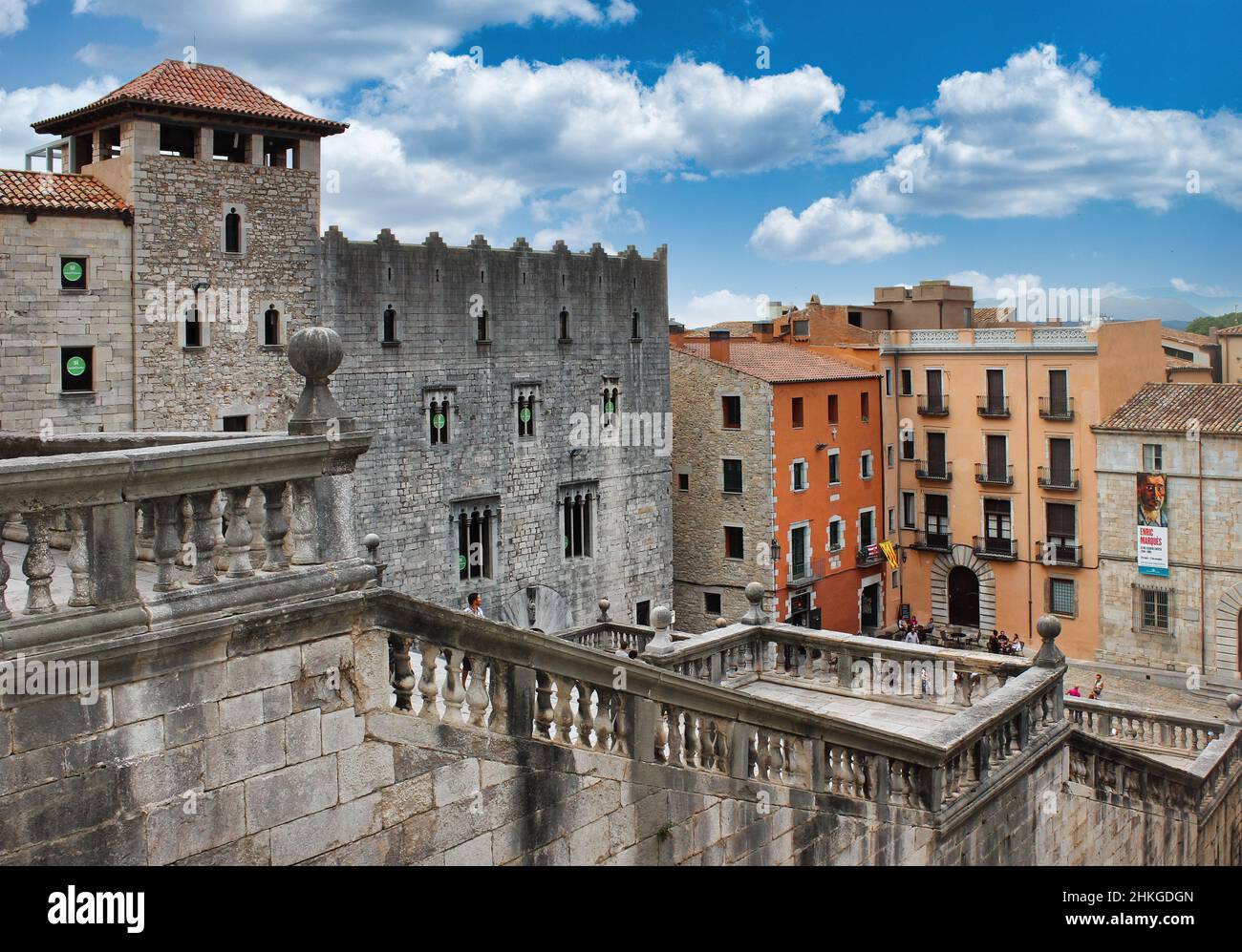Girona in Catalonia on the Costa Brava, with its beautiful pastel ...