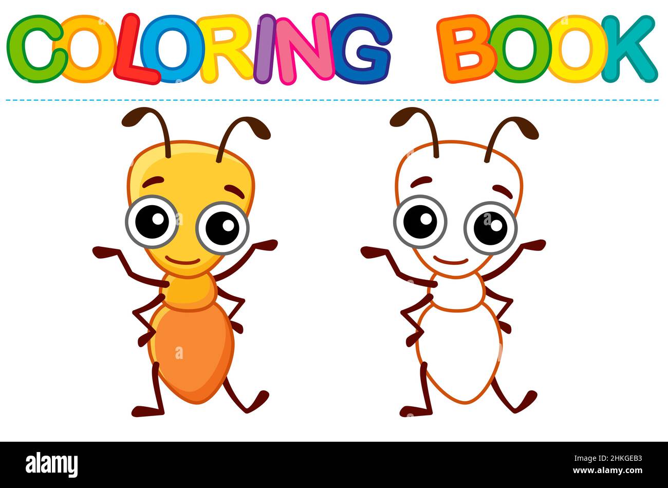 Coloring page of an ant Cut Out Stock Images & Pictures - Alamy