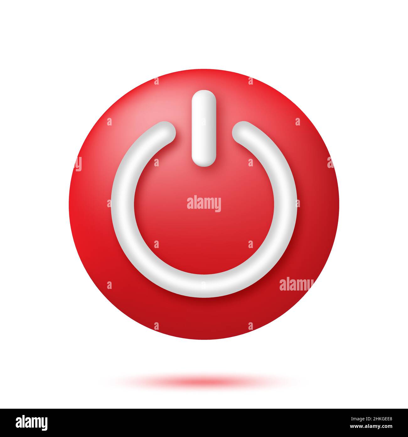 3d red power icon Stock Vector Image & Art - Alamy