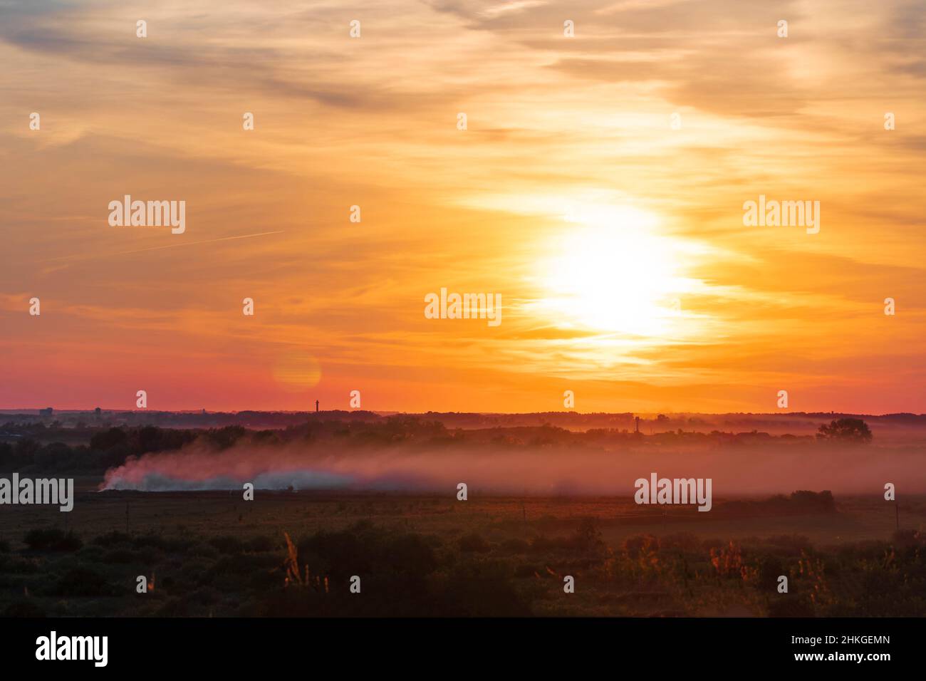 The heavenly light of the sun.Dramatic evening sky with clouds and rays ...