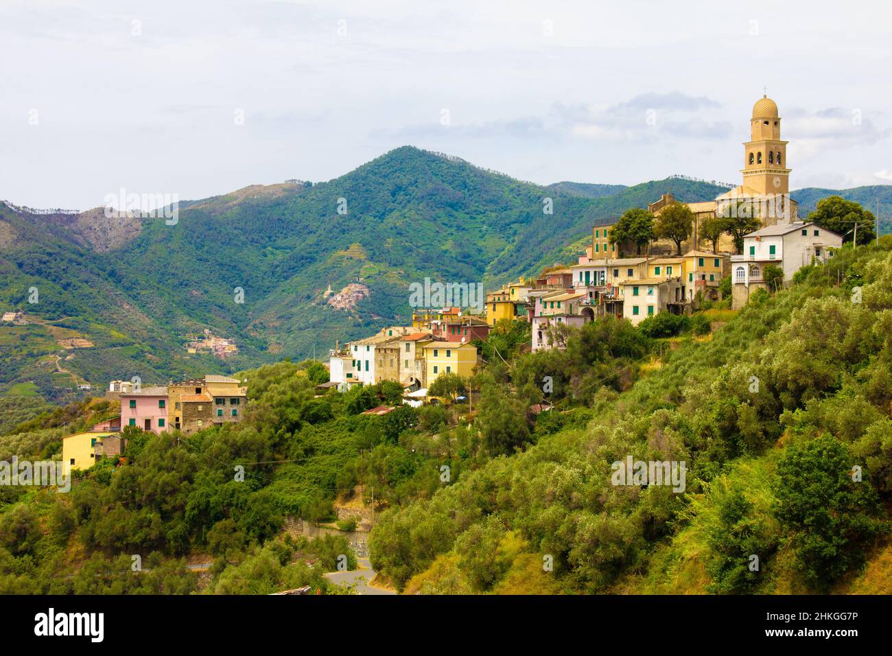 Italian medieval hilltop villages - Liguria, north Italy Stock Photo ...