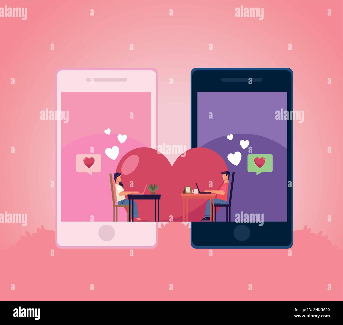 Distance love relationship smartphones hi-res stock photography and ...