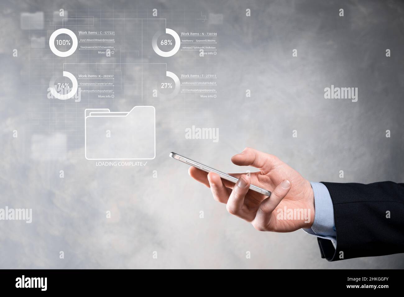 Business developer hand using board framework on virtual modern computer showing innovation ...