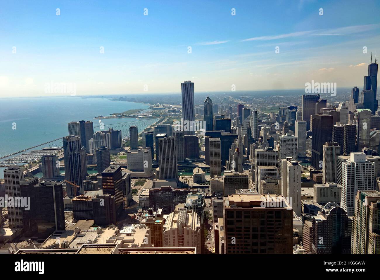 View of downtown Chicago, and Lake Michigan, Looking South from the ...