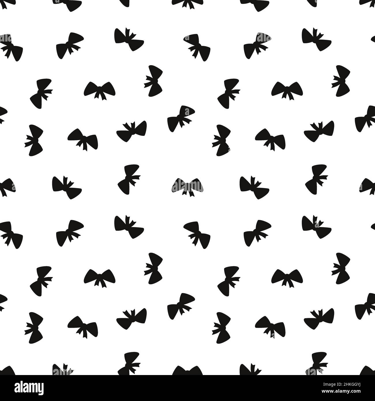 Seamless background with bows. Vector illustration. Monochrome pattern ...
