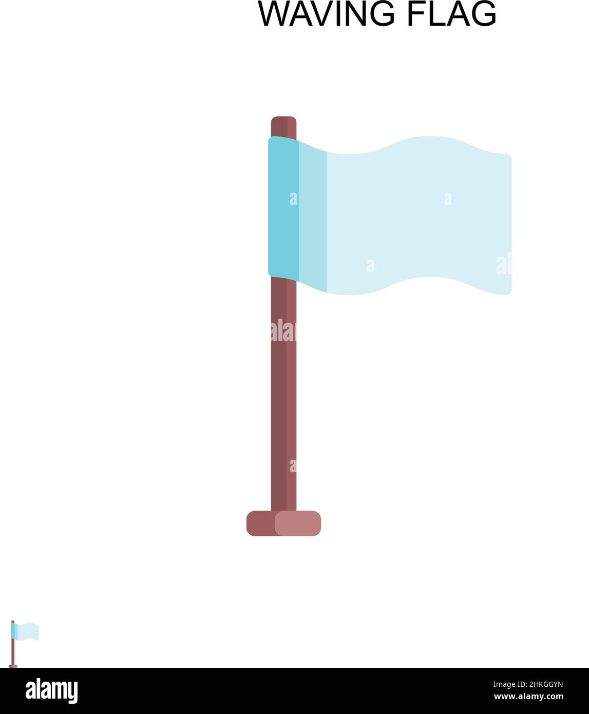 Waving flag Simple vector icon. Illustration symbol design template for ...