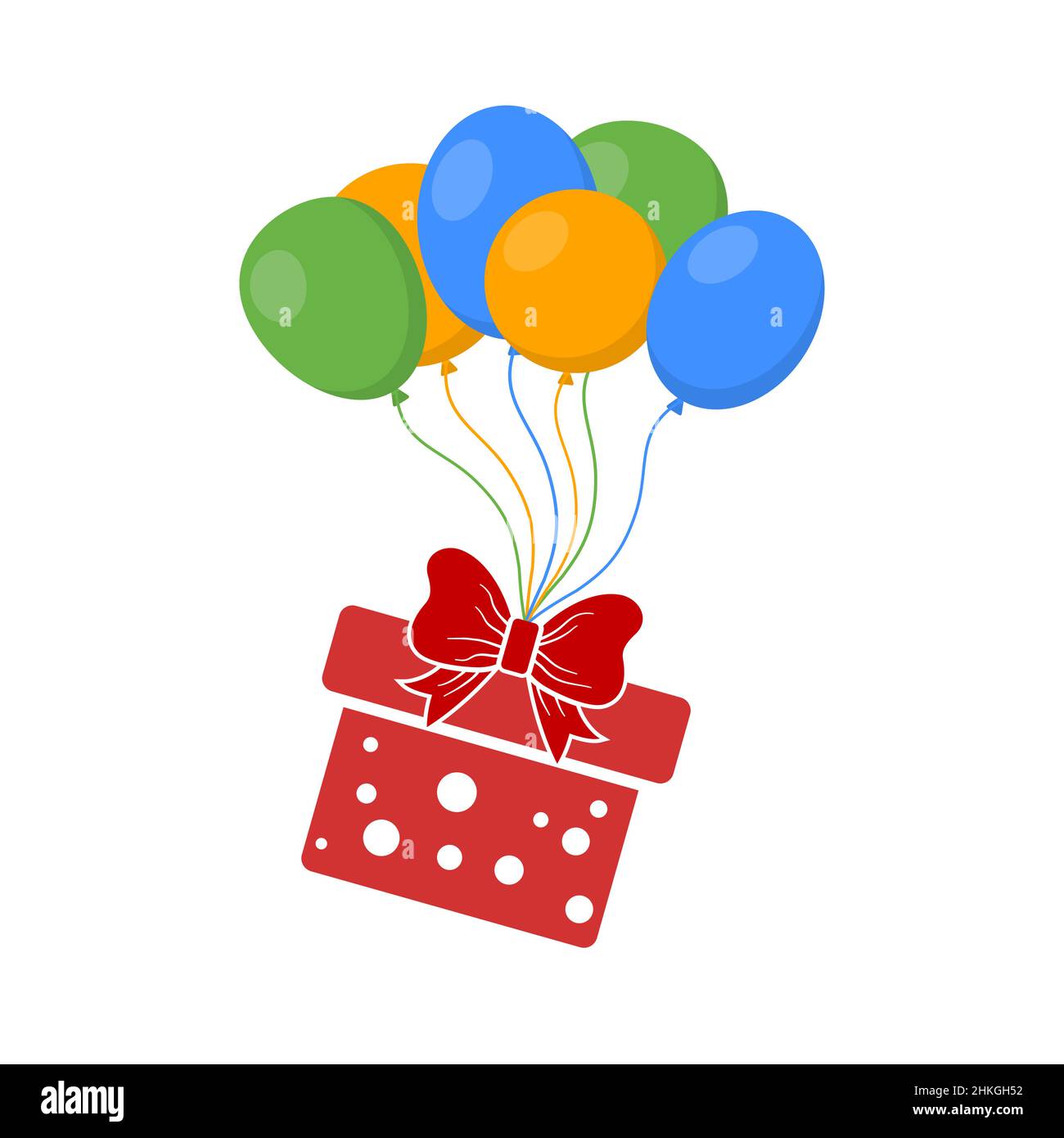 Gift box balloons illustration Stock Vector Images - Alamy
