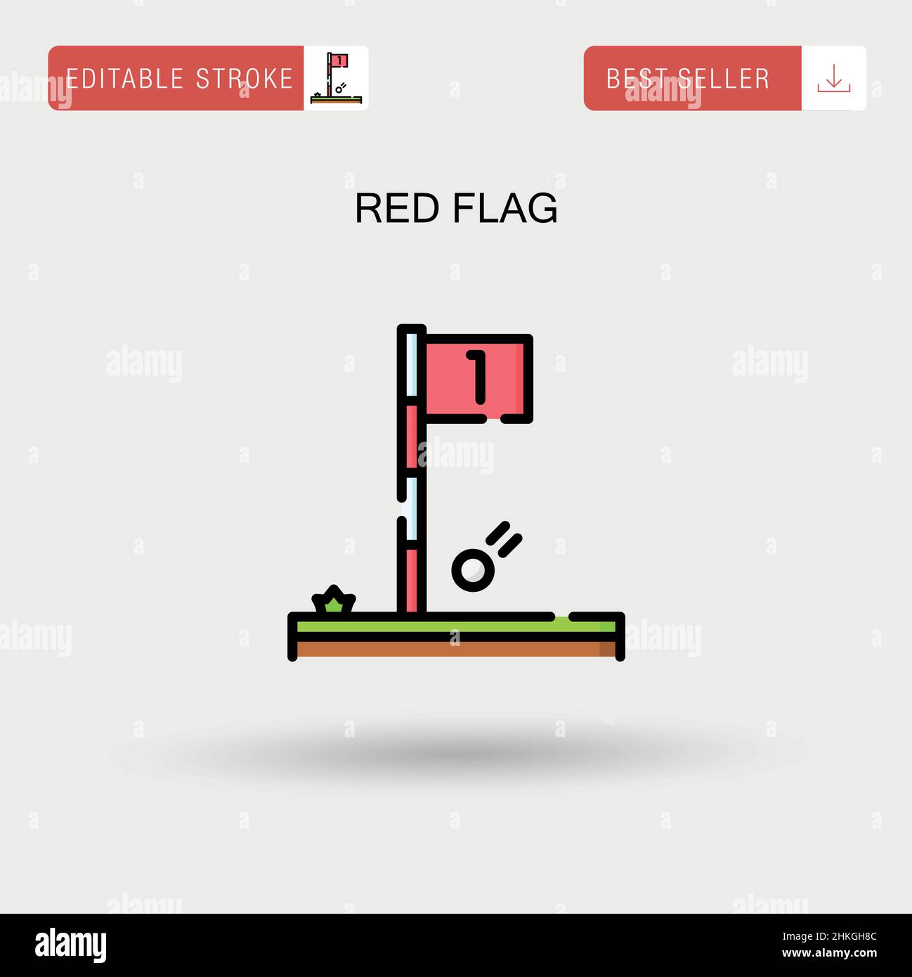 Red warning flag Stock Vector Images - Alamy