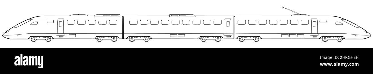 Express train - illustration of modern electric railway vehicle Stock ...