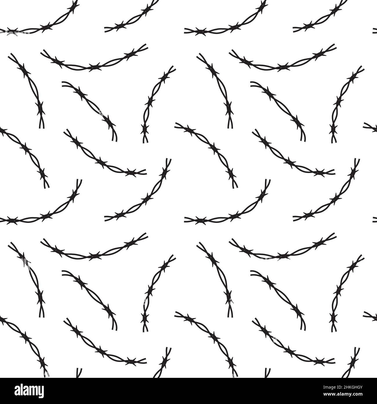 Seamless pattern with barbed wire. Vector illustration. Abstract barbed ...