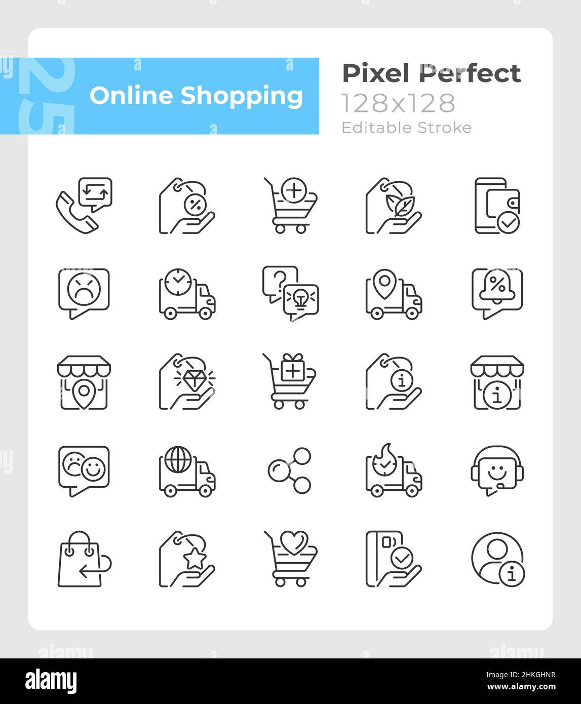 Purchase online linear icons Stock Vector Images - Alamy
