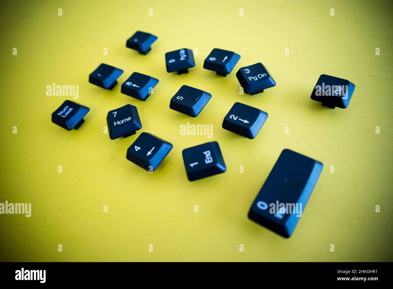 Numeric Keyboard Keys Placed In A Paper In Round Shape Design Stock