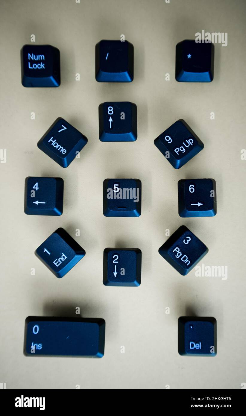 Numeric Keyboard keys placed in a paper in round shape design Stock ...