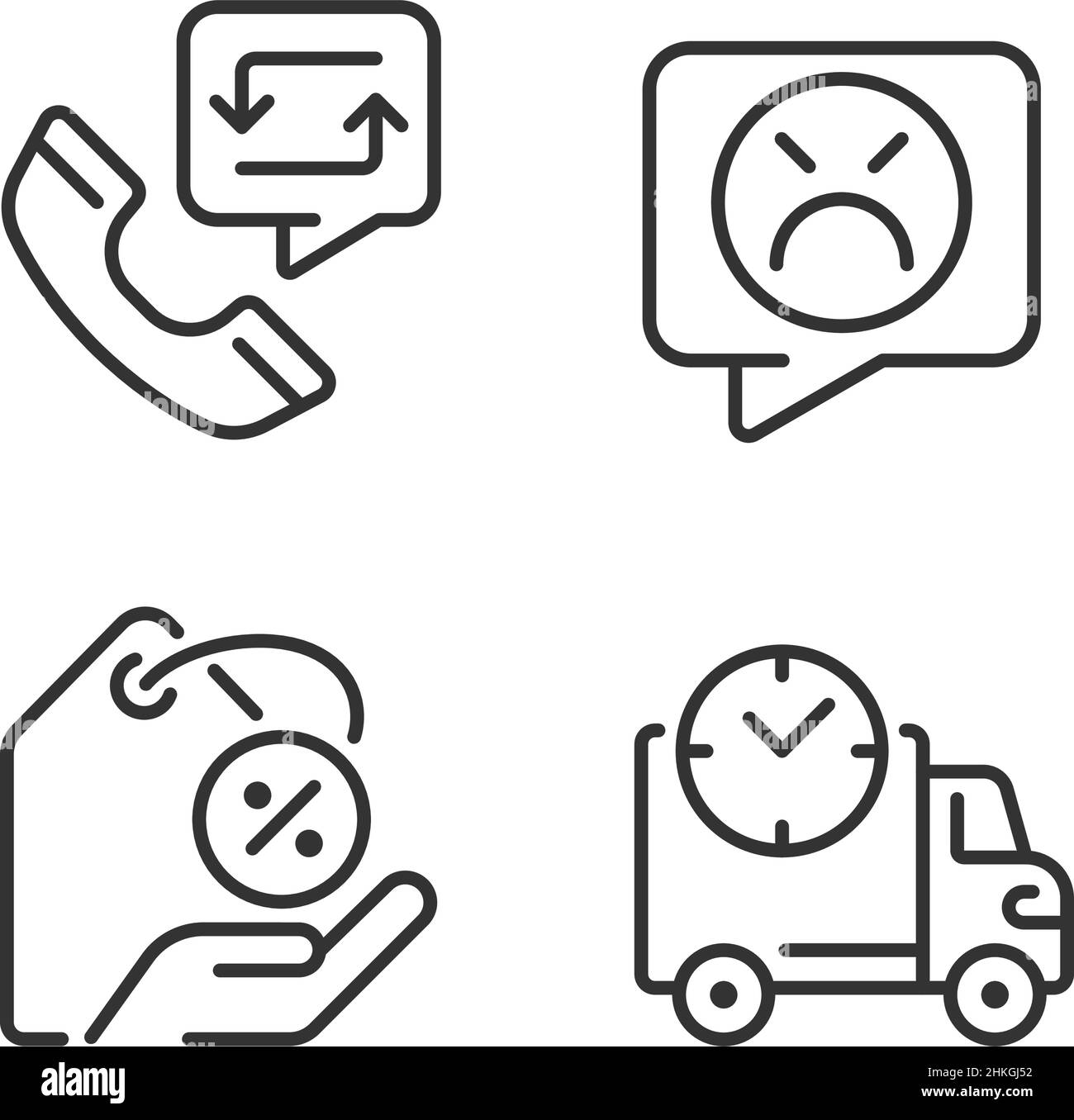 Customer help pixel perfect linear icons set Stock Vector Image & Art ...