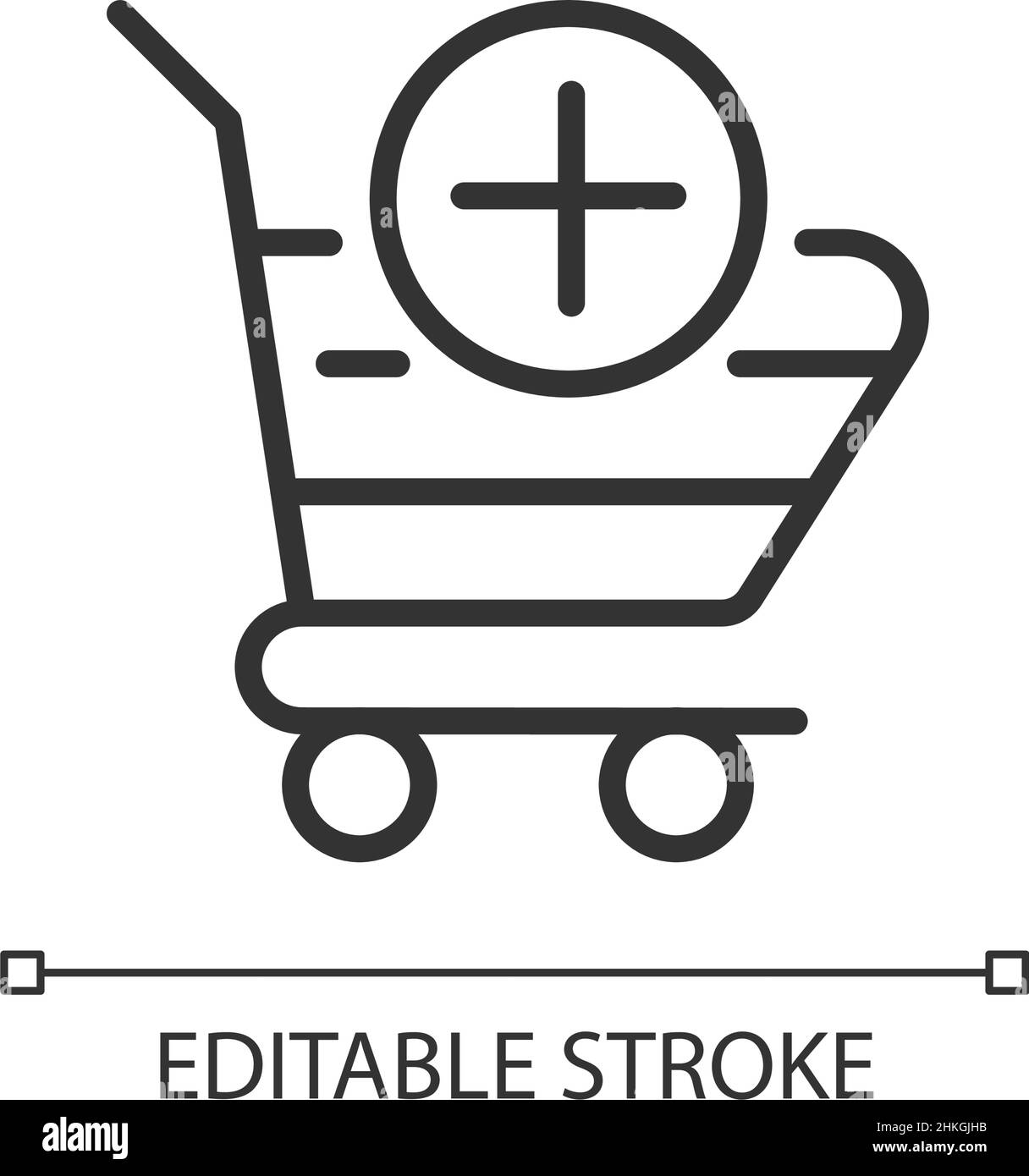 Shopping cart pixel perfect linear icon Stock Vector Image & Art - Alamy