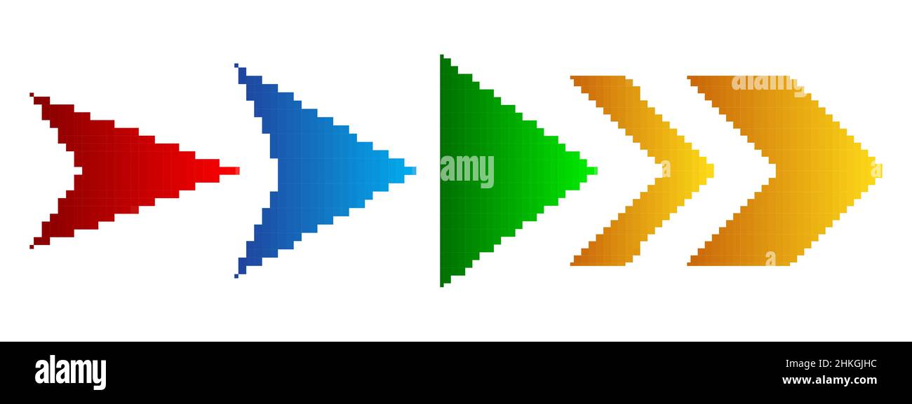 Pixel art design of Arrows. Vector illustration. Abstract Arrows in ...