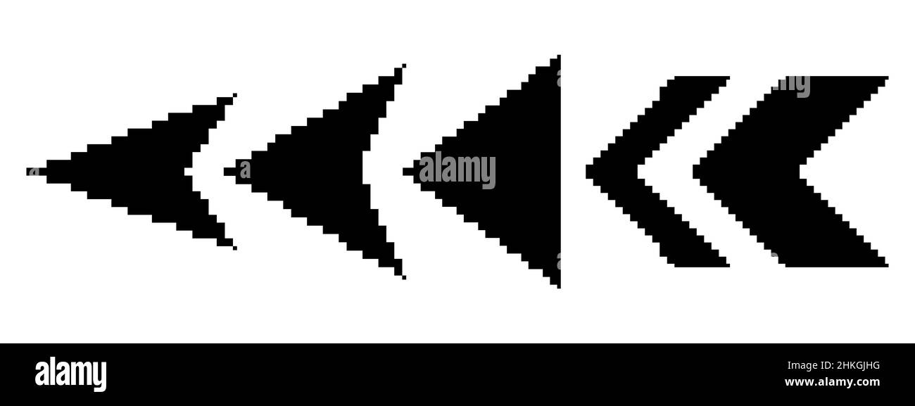Pixel art design of Arrows. Vector illustration. Abstract Arrows in ...