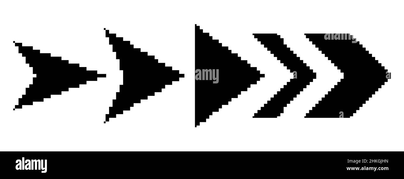 Pixel art design of Arrows. Vector illustration. Abstract Arrows in ...