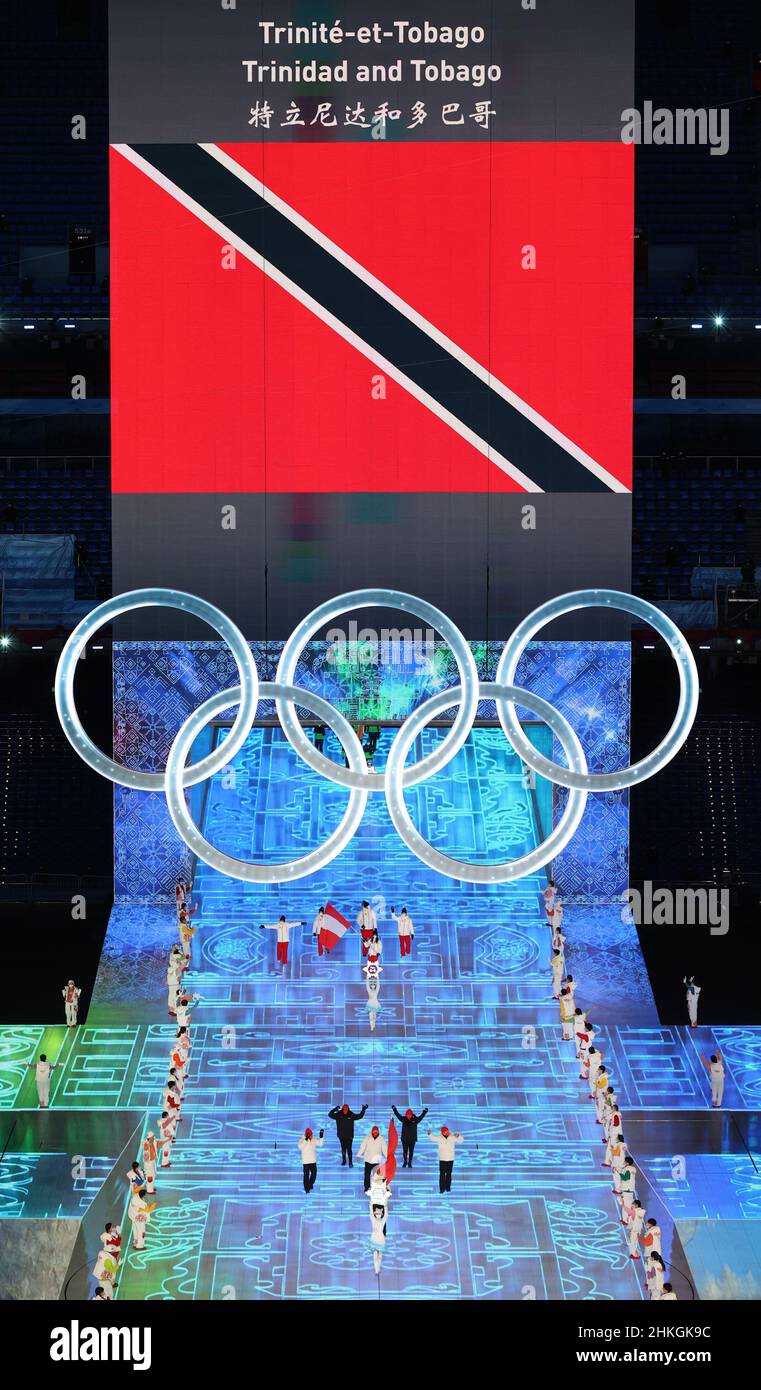 Beijing, China. 4th Feb, 2022. The Olympic delegation of Trinidad and ...