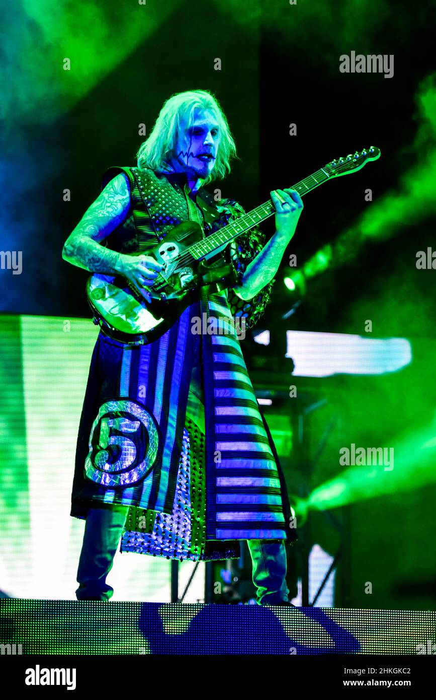 John 5, the guitarist for Rob Zombie on stage at the Las Rageous ...