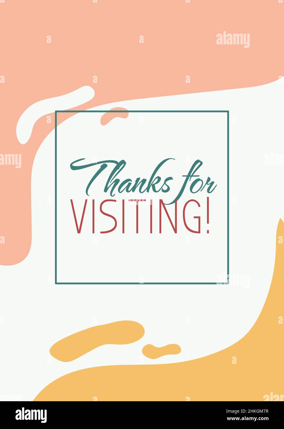 Thanks for visiting greeting card with color icon element Stock Vector ...