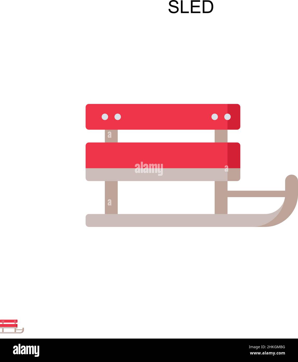Sled Simple vector icon. Illustration symbol design template for web ...