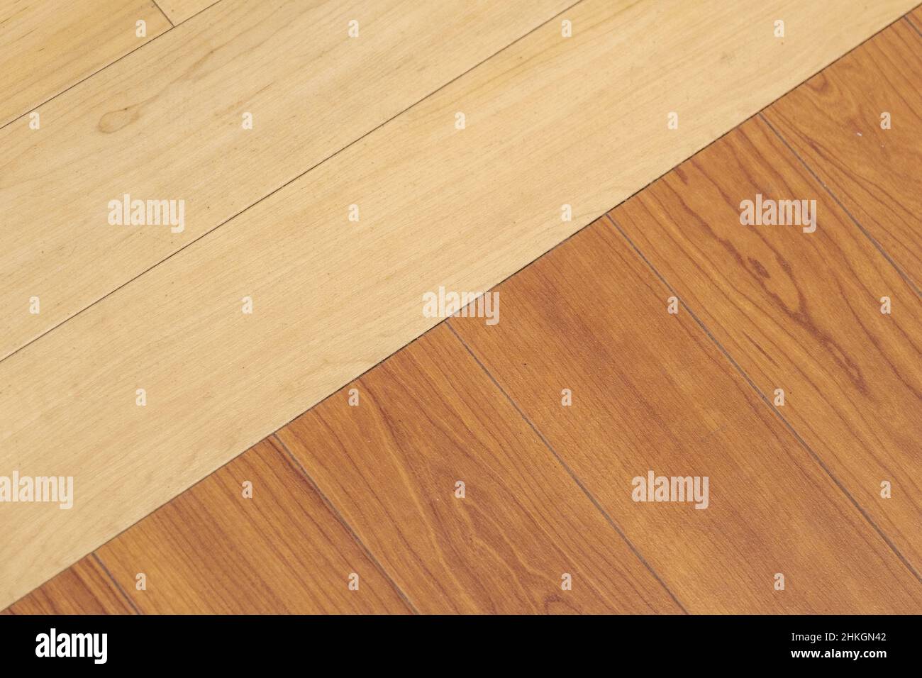 Floor pattern. Combination of yellow and brown laminate. Interior in ...