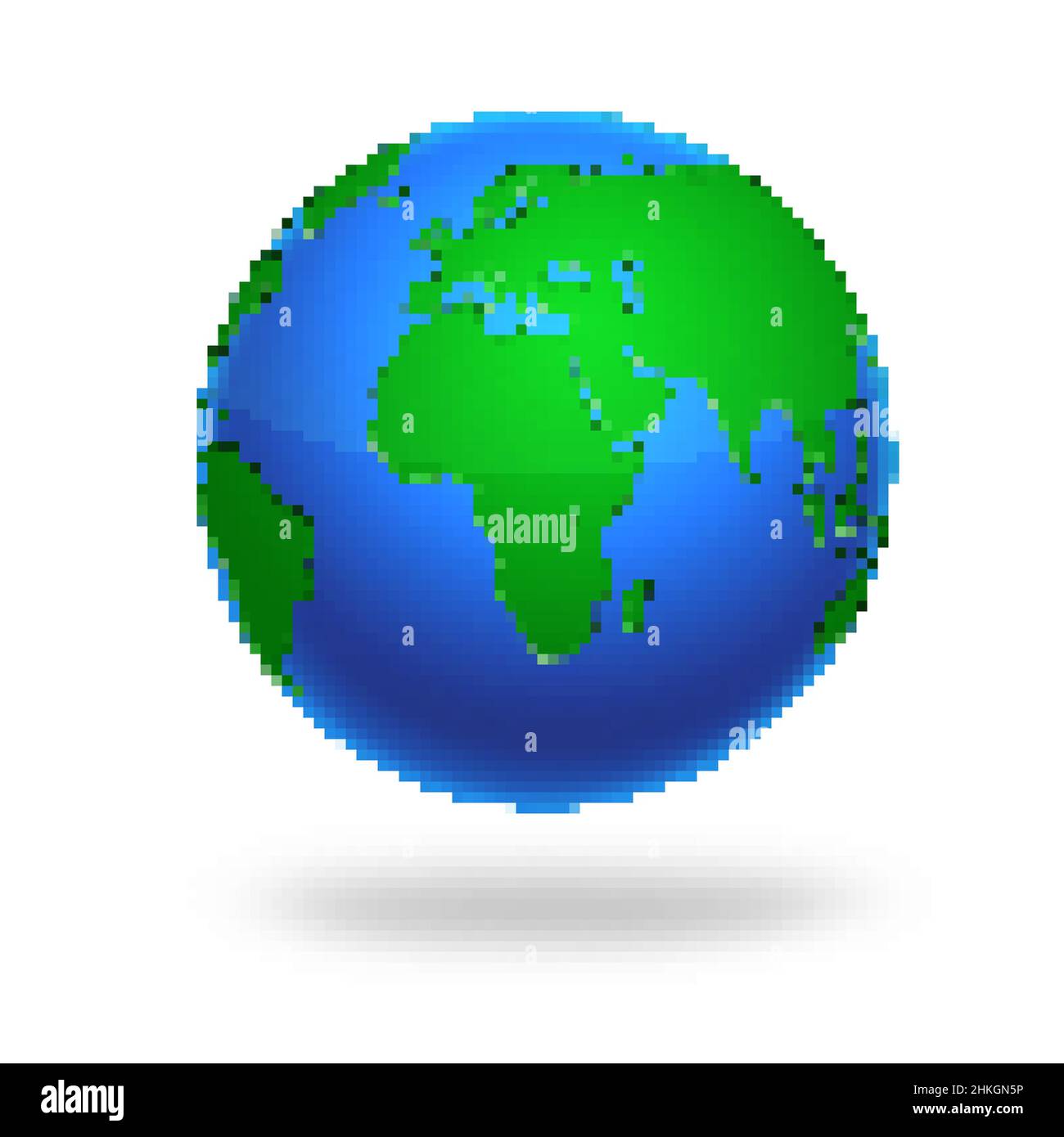 Pixel art design of Earth. Vector illustration. Colorful planet Earth ...