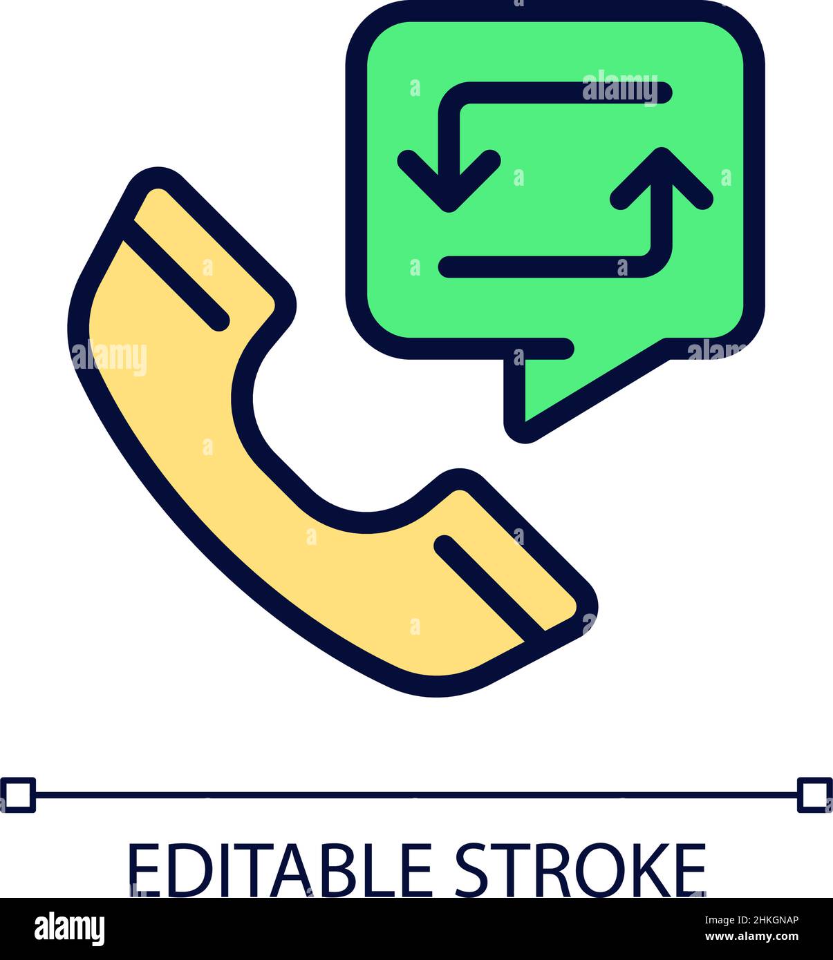 Call back option pixel perfect RGB color icon Stock Vector Image & Art ...