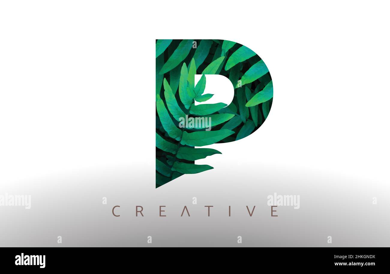 Letter p botanical logo hi-res stock photography and images - Alamy