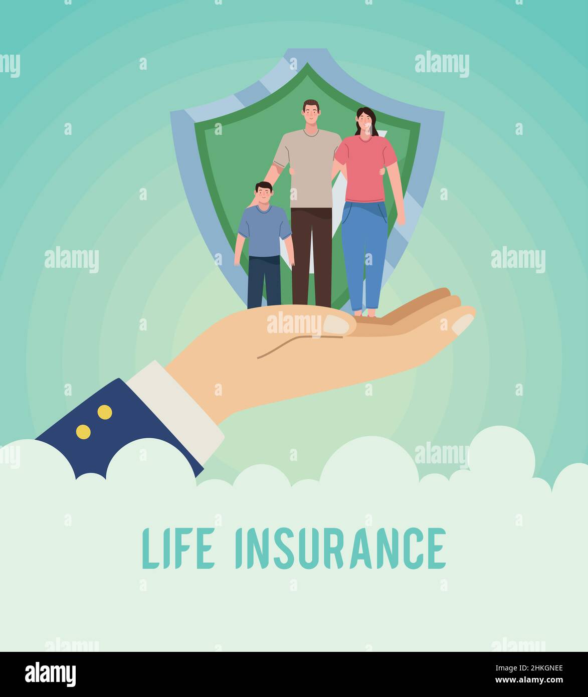 life insurance lettering with shield Stock Vector Image & Art - Alamy