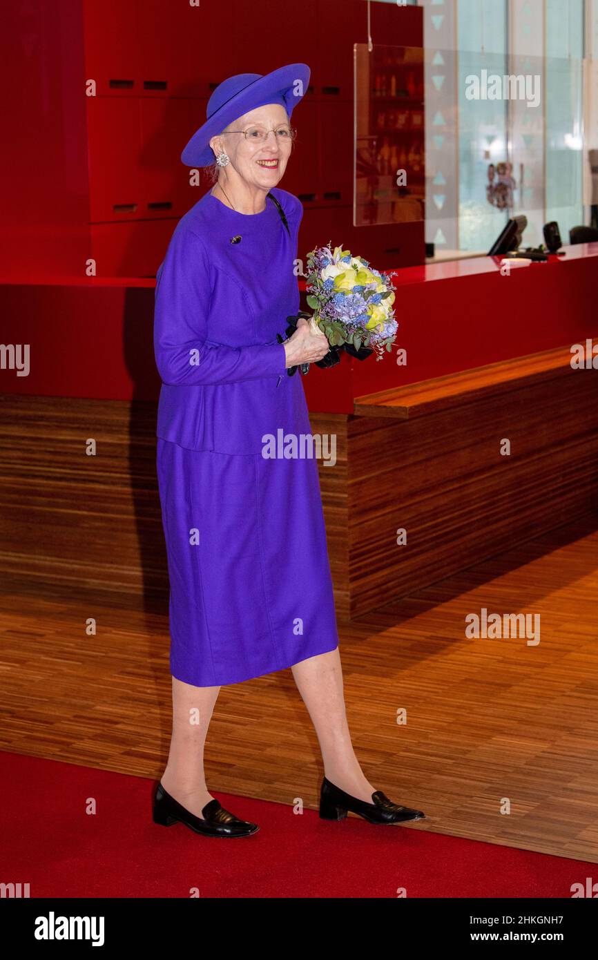Ishoj, Denmark. 04th Feb, 2022. Queen Margrethe during a visit to the ...