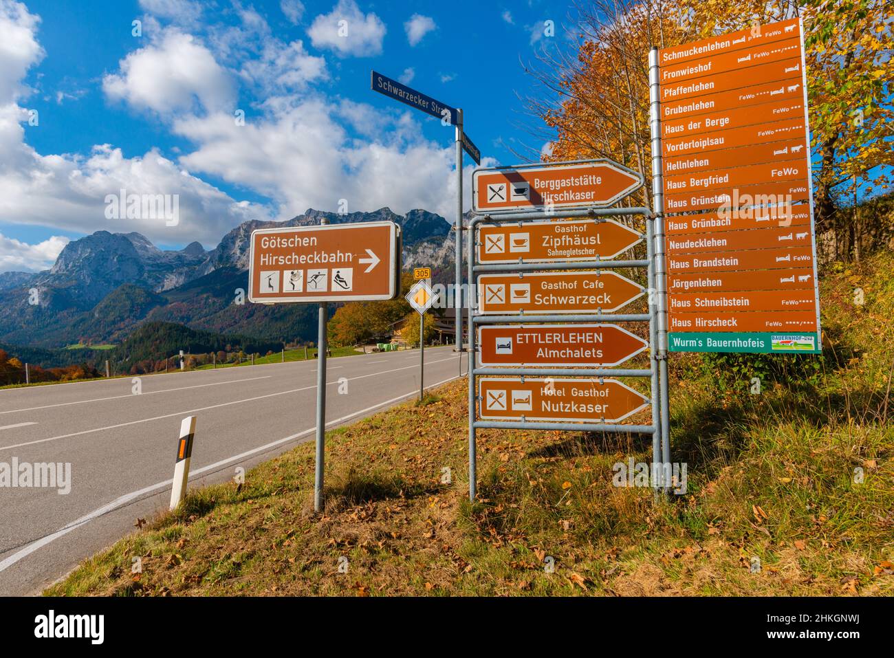 Alongside the Alpenstrasse near Ramsau, Berchtesgadener Land, Bavarian ...